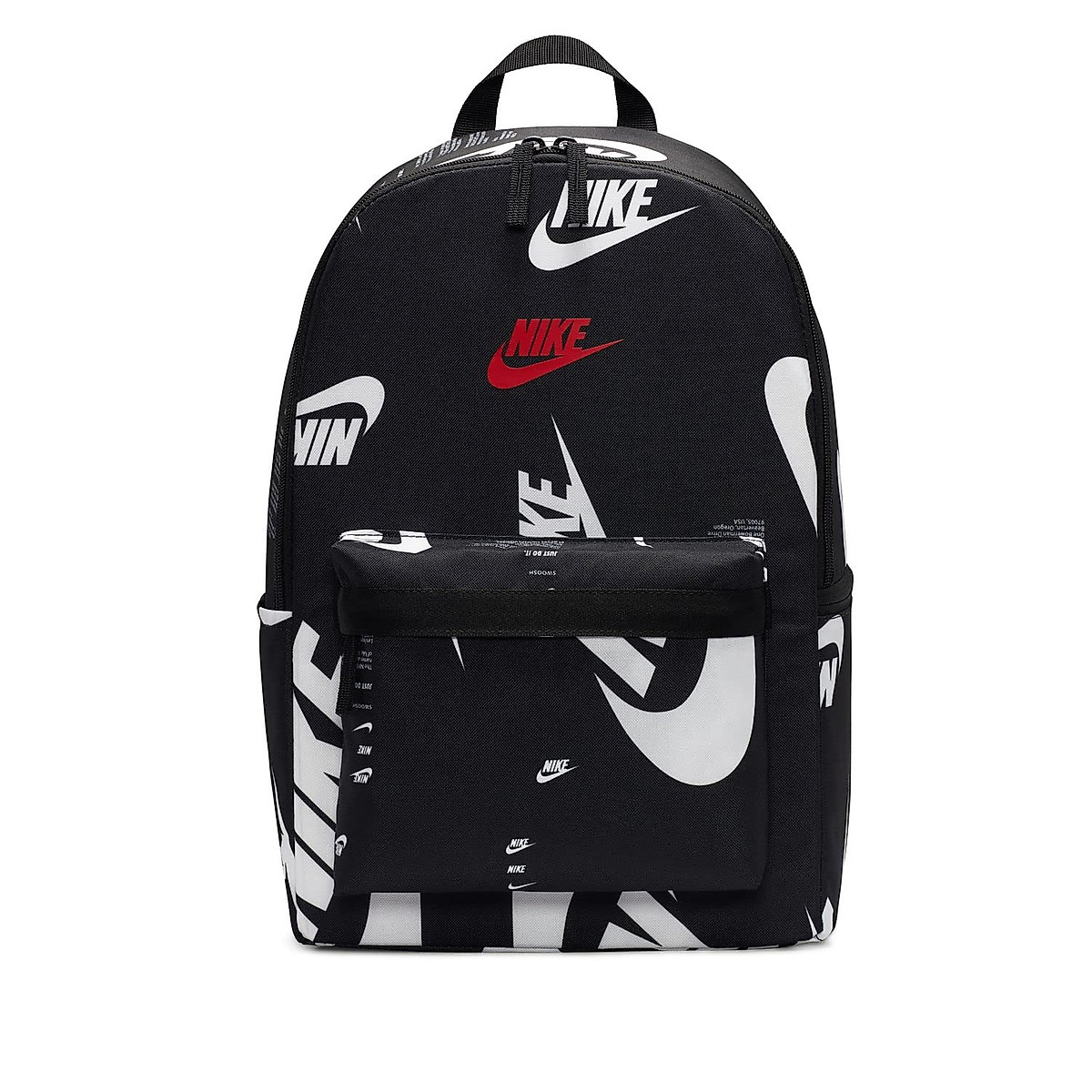 Nike Heritage 2.0 AOP Backpack DQ5956-010 BLACK/BLACK/UNIVERSITY RED, One Size