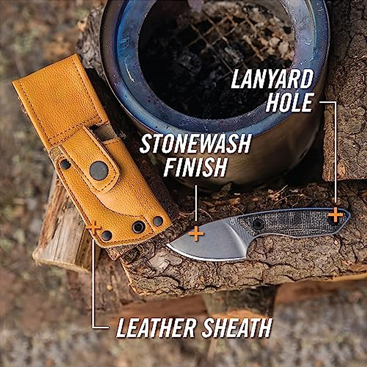 Gerber Gear Stowe Pocket Knife and Sheath - 2.5" Fixed Blade - EDC Gear and Equipment - Micarta