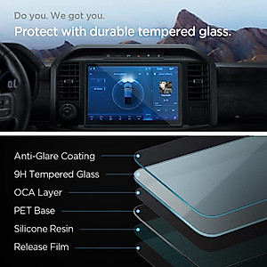 Spigen Tempered Glass Screen Protector [GlasTR Slim] designed for Ford F-150 Lightning(2022/2023/2024), Ford F-150(2021/2022/2023/2024) 12 inch Dashboard Touchscreen - Matte/Anti Fingerprint