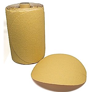 Benchmark Abrasives 6" PSA Gold Self Adhesive DA Sanding Disc Roll Aluminum Oxide Grains Designed for Surface Blending Edge Sanding General Stock Removal Orbital Sanders (100 Discs) - 320 Grit