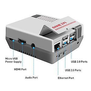 GeeekPi Case for Raspberry Pi 3B+, Pi Case with Fan, Retro Gaming Nes3Pi Case with Cooling Fan, Pi Heatsinks for Raspberry Pi 2B/3B/3B+