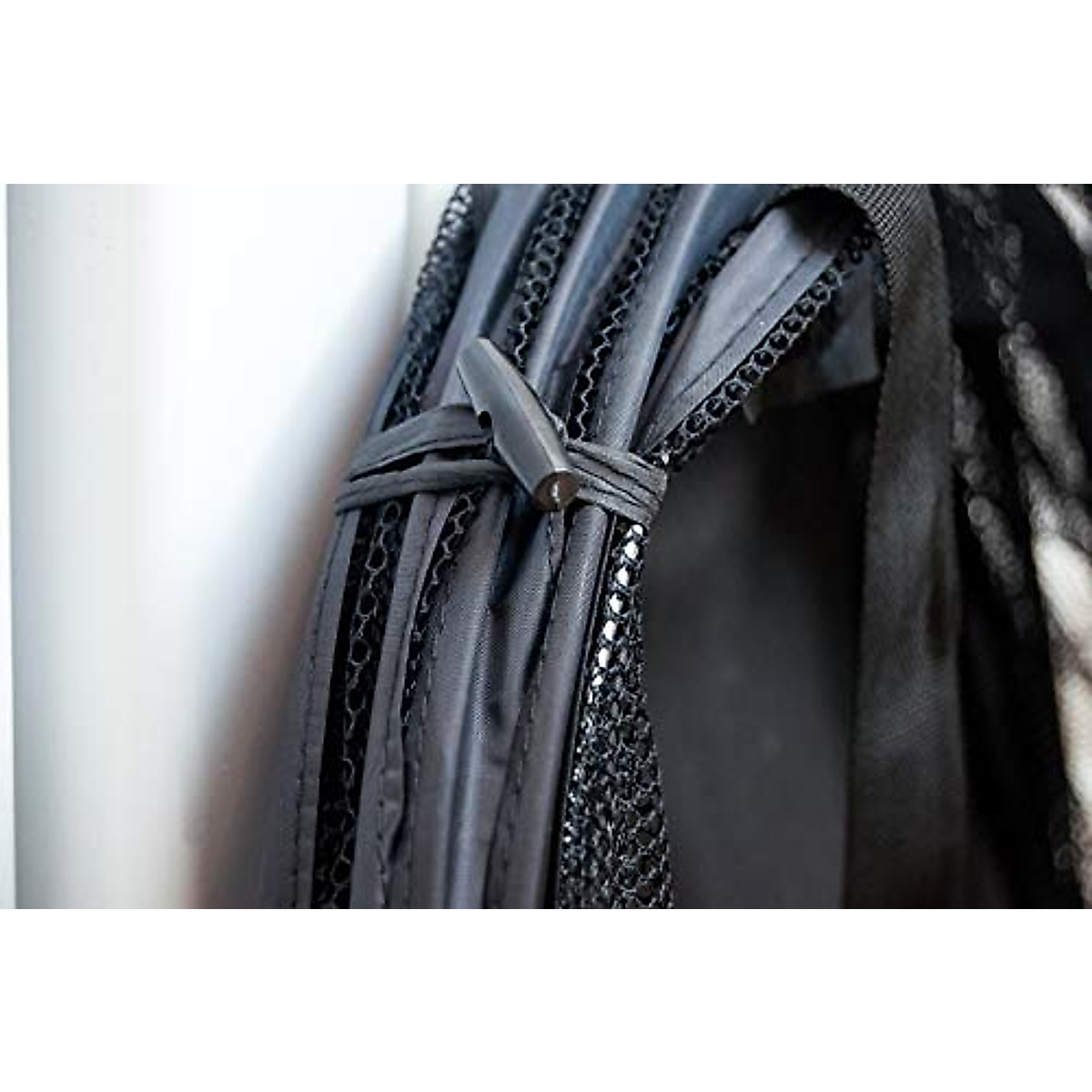 Camco Pop Collapsible Mesh Hamper Basket with Handles-Easy to Store and Clean, Perfect for Travel, Dorms, and More, Minimizes Moisture Caused Laundry Odors-Black (51977)