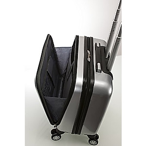 Rockland Revolution Hardside Rolling Computer Case, Silver, Carry-On 17-Inch