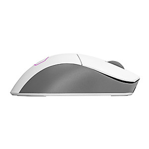 Cooler Master MM731 Wireless Gaming Mouse White, Adjustable 19,000 DPI, Palm|Claw Grip, 2.4GHz|Bluetooth, PixArt Optical Sensor, Ultraweave Cable, PTFE Feet, RGB Lighting (MM-731-WWOH1)
