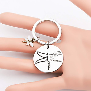BNQL Inspirational Dragonfly Gifts Dragonfly Lover Gifts They Whispered to Her You Cannot Withstand the Storm She Whispered Back I am the Storm (SILVER)