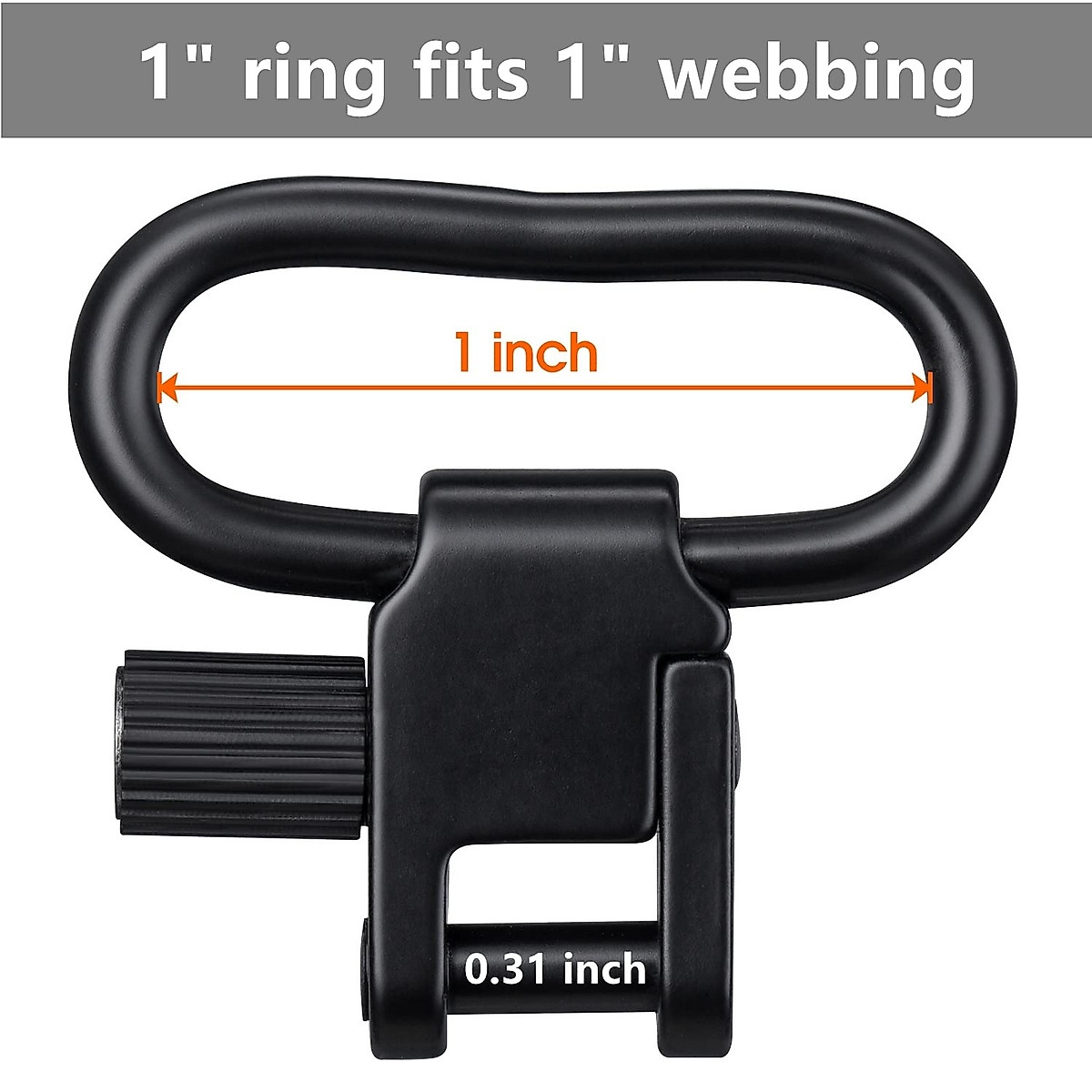 VVAAGG Metal Rifle Sling Swivel Mount 1 inch Two-Point Gun Sling Attachment Clips