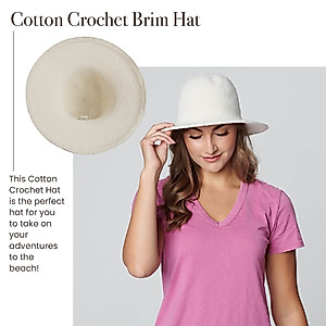 San Diego Hat Company Women's Natural Cotton Crochet Hat, One Size