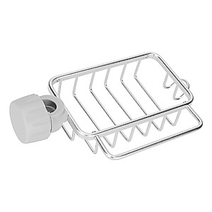 EVGATSAUTO Hanging Faucet Drain Rack, Multipurpose Sink Keep Organized Faucet Storage Rack Space Saving Aluminum with Towel Rack for Kitchen (Silver)