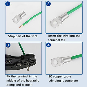 60PCS Tinned Copper Wire Lugs Assortment Kit - Standard 10-4 Gauge Wire Connectors Battery Cable Lugs,Automotive Replacement Battery Terminal Connectors
