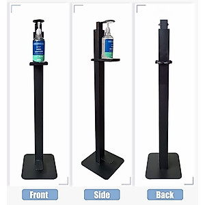 Hand Sanitizer Dispenser Stand - Foot Pedal Operated Dispenser Station for Home Hotels Commercial, Freestanding Hand Soap Holder Floor Stand, Black