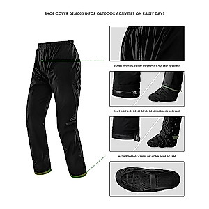 IRON JIA'S Rain Suit, Motorcycle Rain Gear Suit for Men & Women, Jackets & Pants Reflective Waterproof Breathable Rainsuit