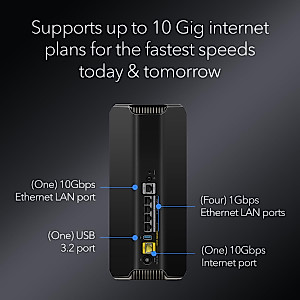 NETGEAR Nighthawk Tri-Band WiFi 7 Router (RS700S) - BE19000 Wireless Speed (up to 19Gbps) – 10 Gig Port - Coverage up to 3,500 sq. ft., 200 devices – 1-Year Armor Included