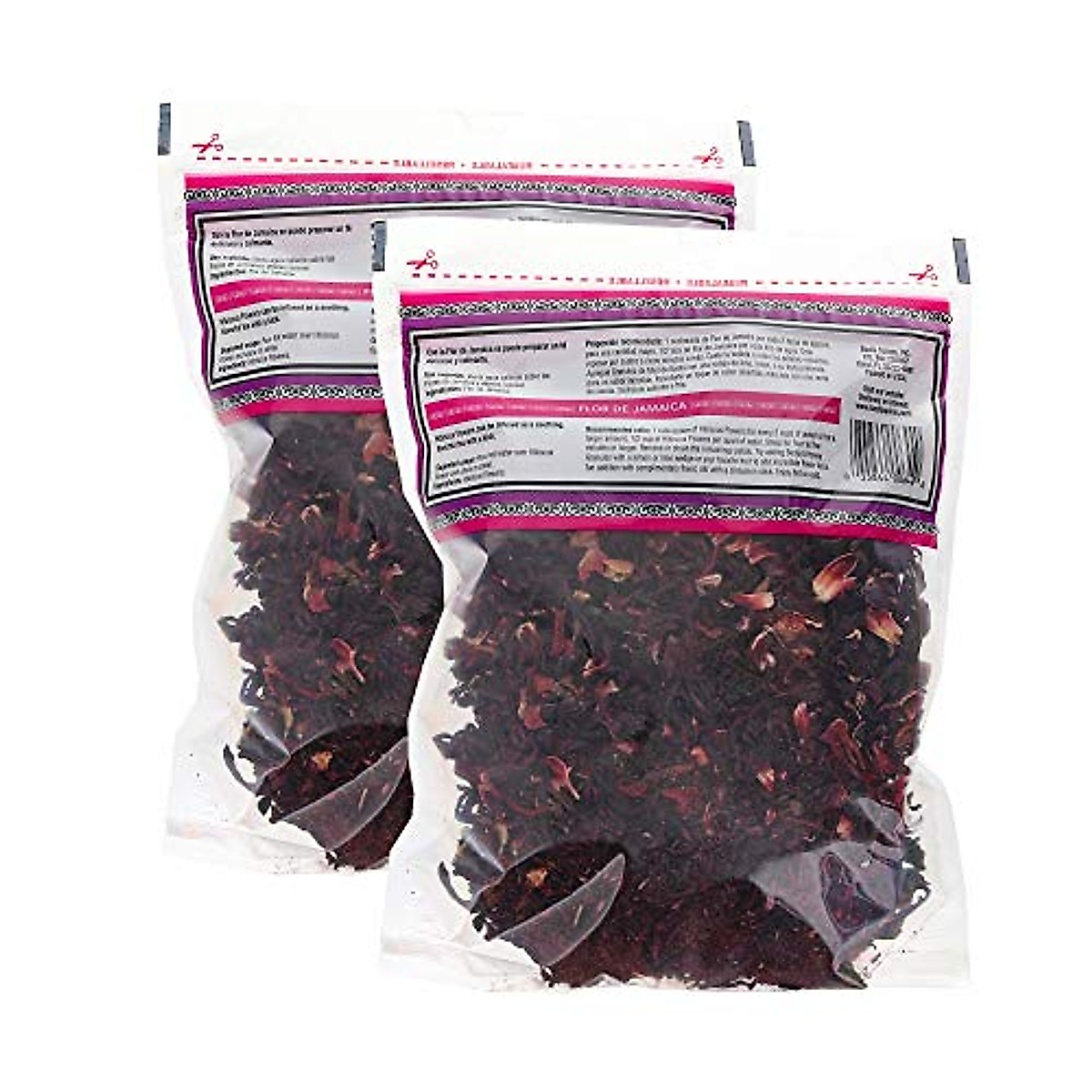Badia Flor De Jamaica Hibiscus Flower Bundle (2 Pack) - Enjoy a Soothing, Flavorful Tea with these Hibiscus Flowers - Comes with a Premium Penguin Tea Card