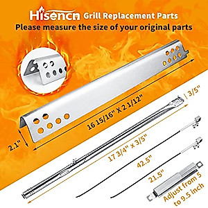 Hisencn Grill Replacement for Charbroil Performance 475 4 Burner 463347017 463377319 463376017 463335517 463342119 463347418 463377017 463342118 G470-5200-W1 Burner G470-0004-W1A Heat Plates