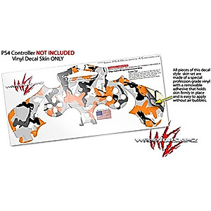WraptorSkinz Skin Compatible with Sony PS4 Dualshock Controller PlayStation 4 Original Slim and Pro Sexy Girl Silhouette Camo Orange (Controller NOT Included)