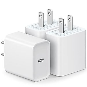 [3 Pack] USB C Wall Charger, iPhone Charger Block 20W PD Power Adapter Compatible with iPhone 14/14 Pro/14 Pro Max/14 Plus/13/12/11, iPad Pro, Google Pixel 7/6/5/4/3, Samsung Galaxy S22 S21 and More