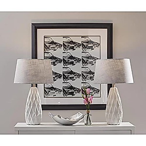 Adesso SL1149-02 Joan Table Lamp Set, 22.5 in., 100W, White Finish, 2 Metal Lamps
