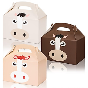 Erweicet Horse Party Favors 24 PCS Cow Horse Party Treat Boxes Cowboy Gift Box Cardboard Candy Cookies Snacks Boxes for Western Cowboy Cowgirl Themed Bithday Party Baby Shower Party Supplies
