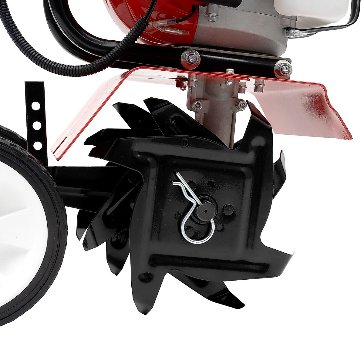 HENHAIY 52cc Tiller Cultivator 2-Stroke Gas Powered Garden Tiller 1.65kW Lawn Rototiller for Eatering Weed Digging 6500-7000rpm 44-5F Weed Removal & Soil Cultivation w/ 4 Blades