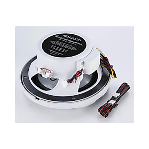 Kenwood KFC-1673MRWL 6-1/2" 2-Way Marine Speakers with Grilles (Pair) | Built-in LED Lights (White)