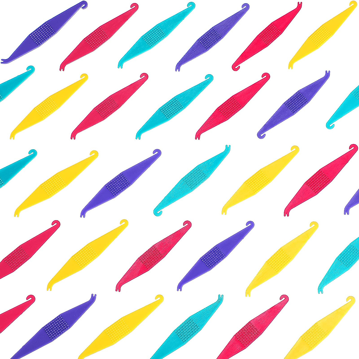 Nuanchu 50 Pcs Braces Rubber Band Tool Dental Elastic Rubber Bands Placers Disposable Orthodontic Elastic Placer Multicolor