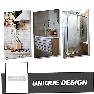 Beatifufu 1 Set Bathroom Shelf Kitchen Storage Rack Over The Toilet Shelf Wall-mounted Storage Mounted Sundries Organizer Towel Storage Stand Wall Mount Shelf Space Aluminum White