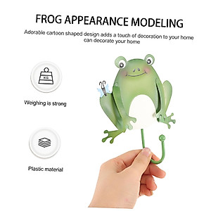 STOBAZA Coat Hanger Hooks Key Storage Hook 3pcs Frog Hook Wall Decoration Iron Key Animal Wall Storage Hook Towel Hook