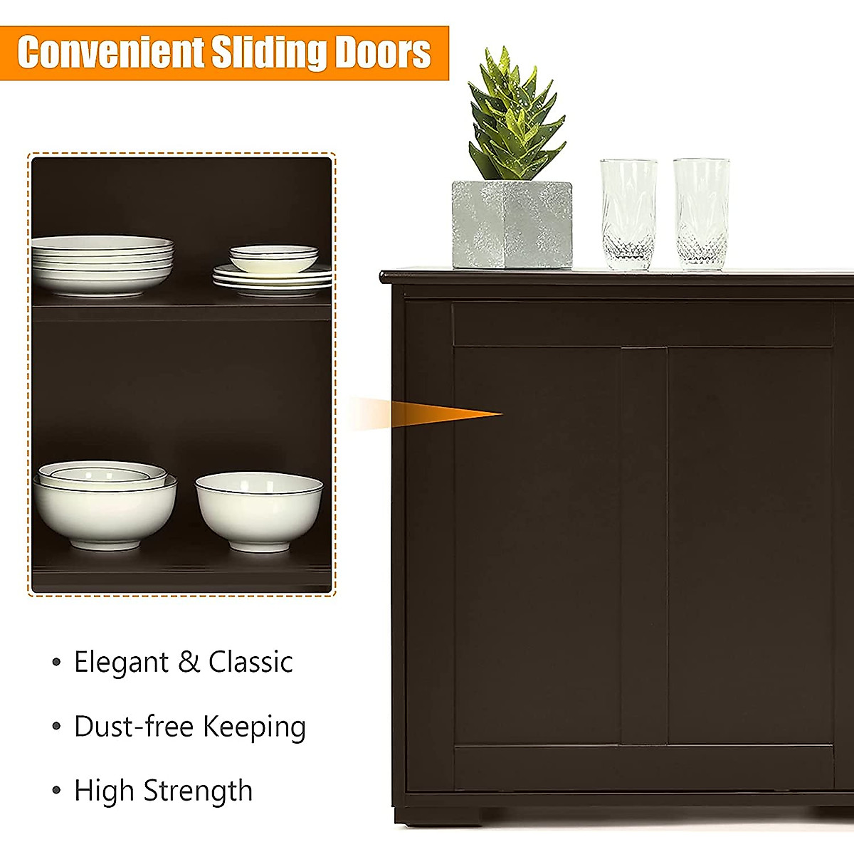 HW53868 Sideboards, Large, Brown