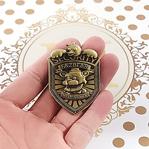 FNAF Fazbear Security Guard Badge - Freddy's Costume Cosplay Brooch Pin For Men Women (XZFANF)