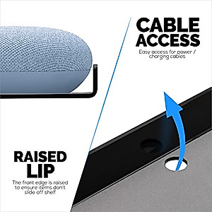 BRAINWAVZ 2-Pack 15" Floating Acrylic Wall Shelf for Speakers, Books, Decor, Plants, Cameras, Photos, Kitchen, Bathroom, Routers & More Universal Small Holder Shelves (Black)