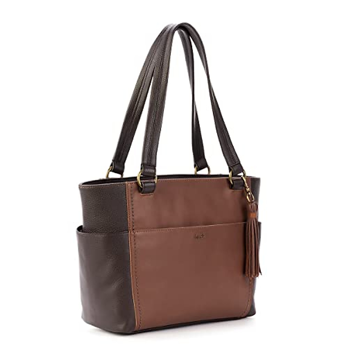 The Sak womens Ashby Satchel In Leather, Teak Black, One Size US