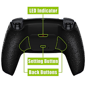 eXtremeRate Textured Black Back Paddles Programable Rise Remap Kit for PS5 Controller BDM-030 040 050, Upgrade Board & Redesigned Back Shell & Back Buttons Attachment for PS5 Controller