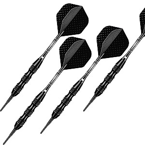 sanfeng Professional Soft Tip Darts Set 20 Grams W/ 50 O-Rings- 30 Darts Plastic Tip + Black Aluminum Shafts + 6 Standard Flights + Portable Case for Electronic Dart Board