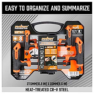 HORUSDY 8-Piece T-Handle allen wrench set, Metric Long Arm Ball End Hex Key Wrench Set, (2-10) mm