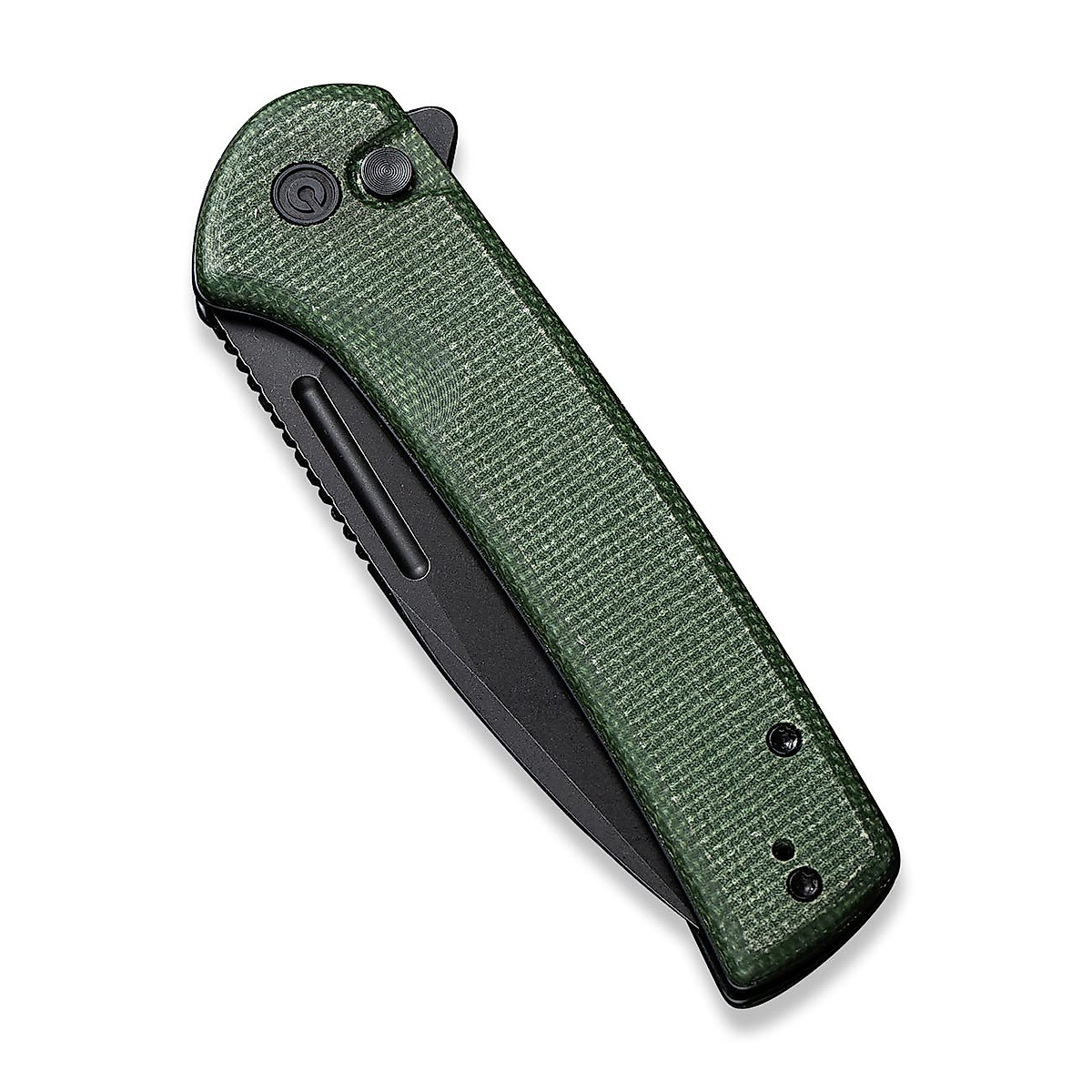 CIVIVI Pocket Knife for EDC, Conspirator Button Lock Folding Knife 3.48" Nitro-V Blade, Green Micarta Handle C21006-2