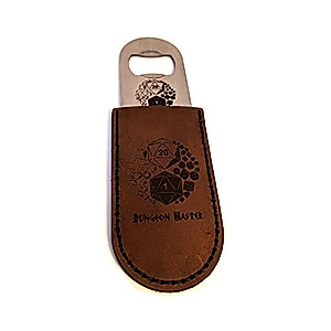Unique Gifts For Men - Custom Stainless Steel Bottle Opener with Leather Case - Viking and Game Inspired Gift Idea (Dungeon Master)