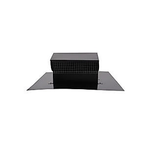 RDP Rooftop Exhaust Vent Cap with Damper (10 Inch, Black)