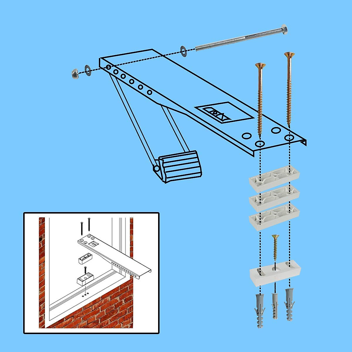 Air Jade Window Air Conditioner Bracket, Up to 85 lbs, Designed to Fit 5,000 to 12,000 BTU Sized Small Unit, Light Duty Universal AC Support Brackets (S)
