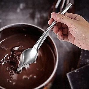 Fdit Wilton Drizzling Spoon, Stainless Steel Saucier Drizzle Spoon with Tapered Spout Precision Drawing for Decorating Plate (L)