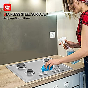 30 Inch Gas Cooktop, GASLAND 4 Italy Sabaf Sealed Burner Gas Stovetop, 30 inch Drop in Gas Range Cooktop,28,300 BTU NG/LPG Convertible,Heavy Duty Cast Iron Grates with Metal Knobs