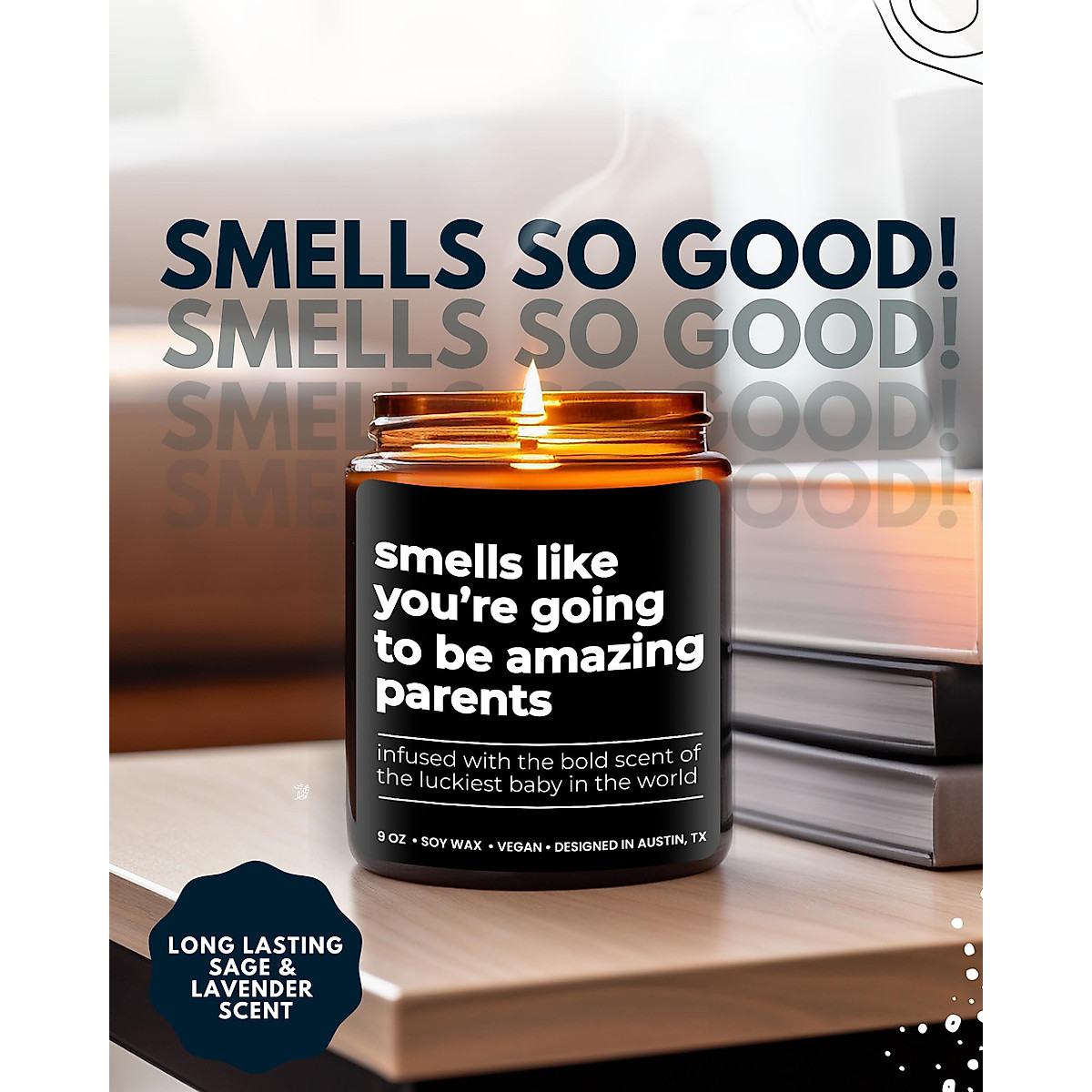 Amazing Parents Candle, Unique Gifts for New Parents for Mother's Day & Father's Day, New Parents Gifts for Couples, Gender Reveal Gifts for Parents to Be, Mom and Dad Gifts for New Parents