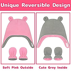 Baby Hat and Mitten Set Baby Winter Hat with Ear Flaps Baby Girl Winter Hat Baby Hats Baby Beanie Baby Winter Mittens