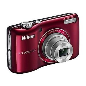 Nikon COOLPIX L26 16.1 MP Digital Camera with 5x Zoom NIKKOR Glass Lens and 3-inch LCD (Red) (OLD MODEL)