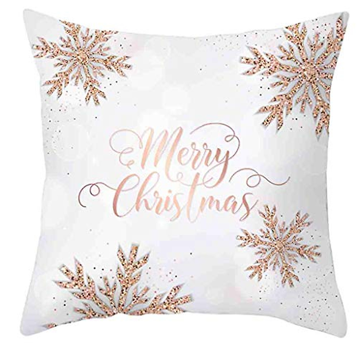Scceatti Christmas Pillow Covers 18x18 in Square Winter Cushion Cover with Zipper Snowflake Soft Toss Theme Style Pillow Case Protector for Couch Sofa Bed Living Room Home Decorations Gifts Decor