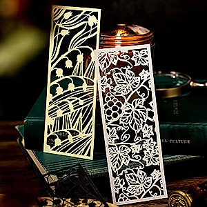 Creative Hollow Paper Bookmark, Chinese Retro Style Hollow Bookmark for Art Craft/DIY Photo Album/Notebook/Gifts/School Supplies(B)