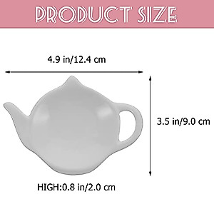 Soy Sauce Dish Jewelry Holder 4Pcs Tea Bag Holder Ceramic Teabag Coaster Teapot Shaped Seasoning Dish for Sauce Dessert (White) Tea Bag Organizer Tea Plates