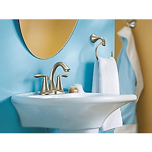 Moen YB2886BN Eva Bathroom Single Post Hand-Towel Ring, Brushed Nickel