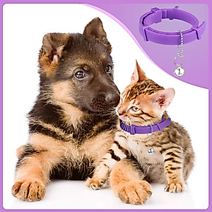 4 Pieces Cat Calming Collars Adjustable Cat Pheromones Calming Collars with 4 Bells Reducing Anxiety for Pets Suitable for Small Medium and Large Cats (15 Inches)