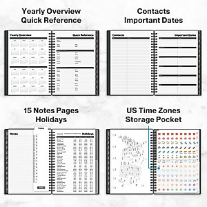 Dunwell 2023 Planner Weekly Monthly (6x8.25"), Small 2023 Planner Book, Agenda 8 x 6, Calendar Yearly Planner, Monthly Tabs, Bookmark, Notes, Inner Pocket, Stickers