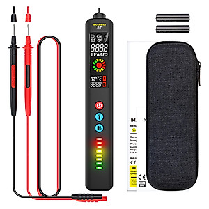 Non-Contact Voltage Tester Pen Integrated Infrared Thermometer for Huge EBTN LCD Screen and Digital Display, Electrical AC Detector with Flashlight Buzzer for Live Wire Outlet Measuring